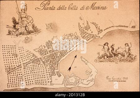 Map of Messina 1 Stock Photo - Alamy