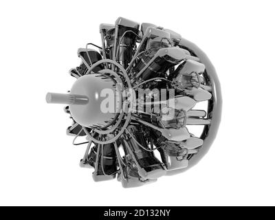steel star-shaped airplane engine shines Stock Photo - Alamy