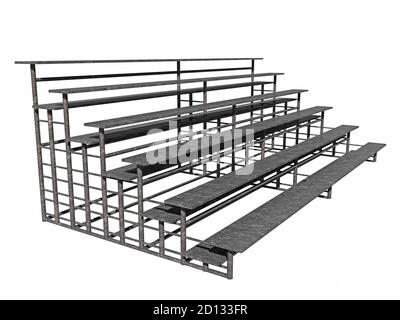 Steel structure of a grandstand with seats Stock Photo - Alamy