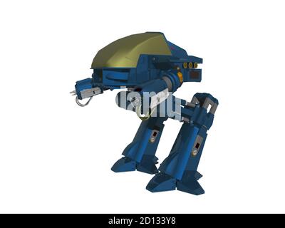 blue steel robot with heavy armament Stock Photo - Alamy