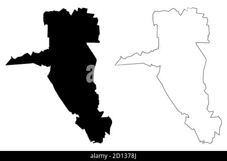 Eldoret City (Republic of Kenya, Uasin Gishu County) map vector ...