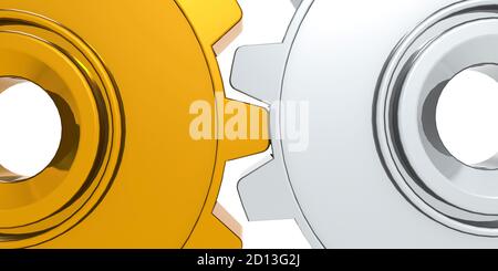 Gears engaged in white background, 3d rendering Stock Photo - Alamy