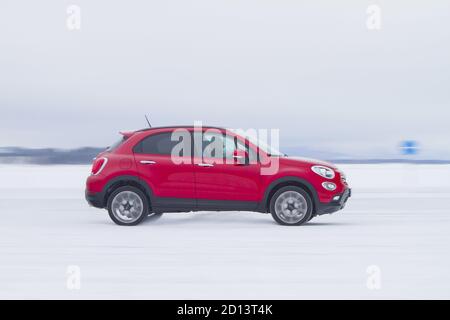 Fiat 500X on ice in northern Sweden, Feb 2015 Stock Photo - Alamy