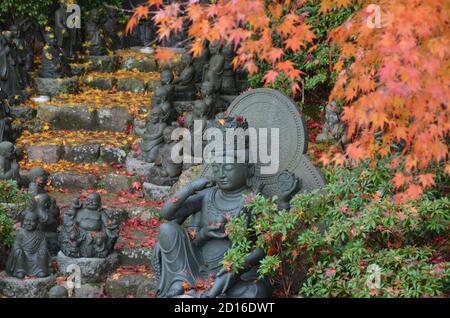 Statues of the followers of Buddha (called Shaka Nyorai in Japan at ...