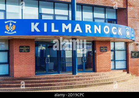 Front entrance to Kilmarnock Football Club's stadium, called Rugby Park ...