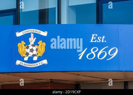 Kilmarnock Football Club logo and date established, above the main ...