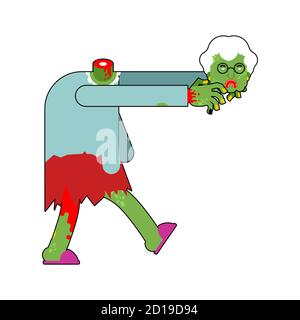 Granny zombie isolated. Dead green grandmother monster. scary grandma ...