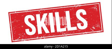SKILLS red grungy rectangle stamp sign Stock Photo - Alamy
