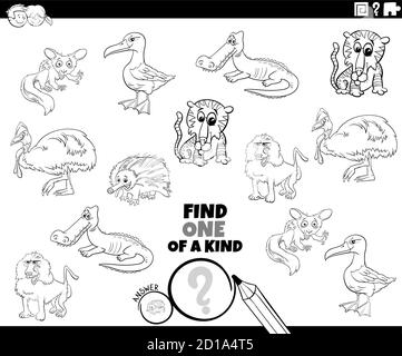 Black and White Cartoon Illustration of Aye-Aye Wild Animal Character ...