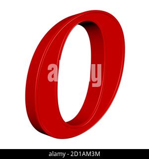 Red digit zero against white background Stock Photo - Alamy