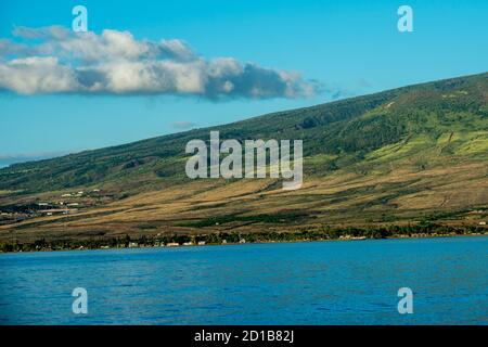 Maui, Hawaii. Spectacular view of Lahaina and West Maui mountains taken ...
