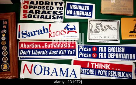 Conservative Political Bumper Stickers Stock Photo - Alamy
