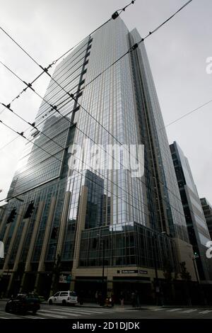 Washington Mutual Bank corporate headquarters building window lights ...