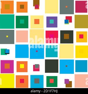 Playful colored overlapping random squares. Abstract geometric vector ...