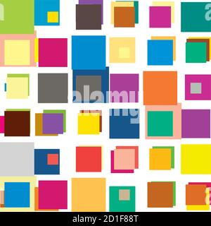 Playful colored overlapping random squares. Abstract geometric vector ...