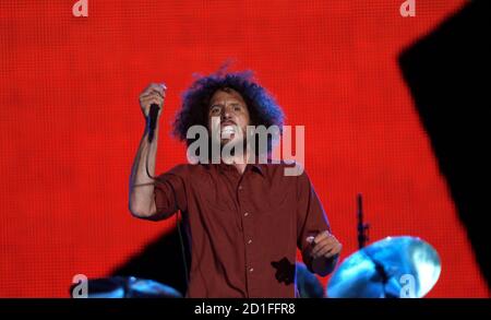 Zack de la Rocha, lead singer of rock band 'Rage against the machine ...