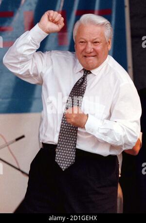 FILE - In this June 10, 1996, file photo, Russian President Boris ...