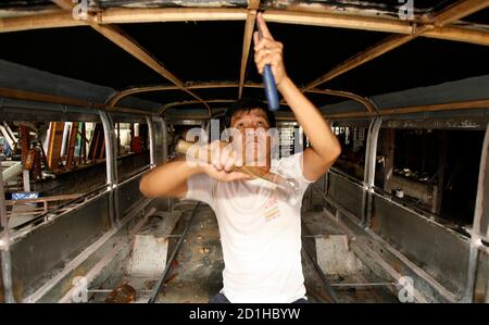 philippines manila jeepney interior Stock Photo - Alamy