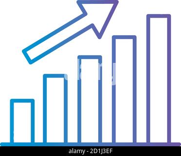 Increase arrow and bars design, workflow infographic data information business analytics and ...