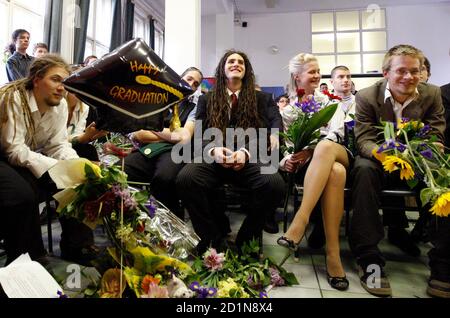 High school students in Hungarian national costume, in classroom ...