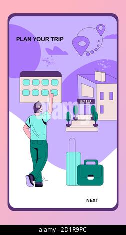 Booking online for tourism and traveling onboarding screens vector ...