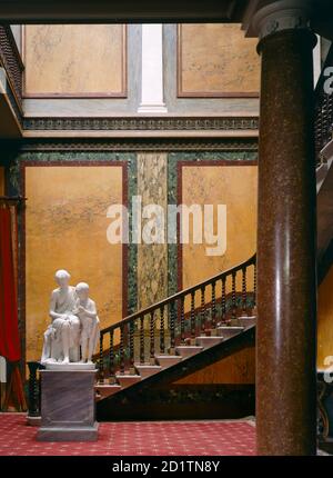 Brodsworth Hall. Inner Hall Staircase and statuary Stock Photo - Alamy