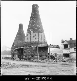 Josiah Wedgwood's Etruria Pottery Works during demolition, viewed from ...