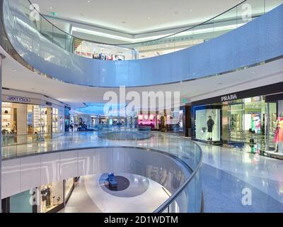 Interior view of the Beverly Center, Beverly Hills, Los Angeles ...