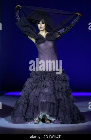 Hong Kong model Janet Ma poses during the launch event and fashion show ...