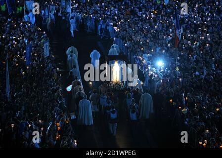 The Candlelight Procession in Lourdes, France Stock Photo - Alamy