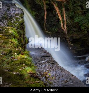 Waterfall country, Wales. Sgwd Clun-Gwyn Waterfall, Four Waterfalls ...