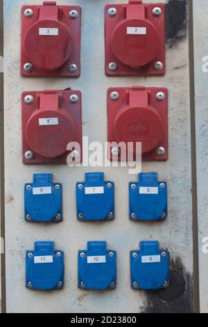 an electrical current distributor with multiple outlets for power ...