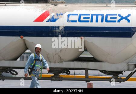The Cemex cement plant in Monterrey Nuevo Leon Mexico In the background ...