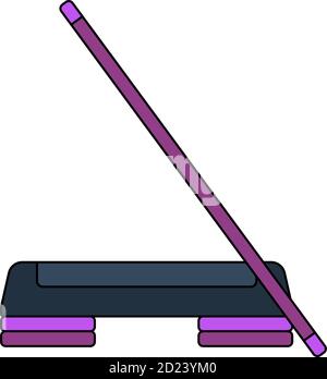 Icon Of Step Board And Stick. Editable Bold Outline With Color Fill ...