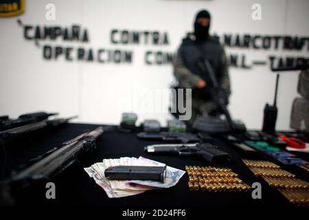 Mexican Army soldiers, members of Military Police, lineup during a ...