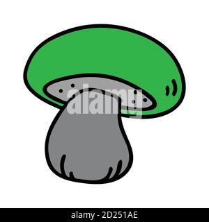 Punk rock satans bolette fungi vector monochrome lineart illustration ...