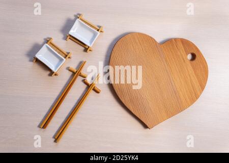 set of trolls in the form of a heart. top view space for copy space ...