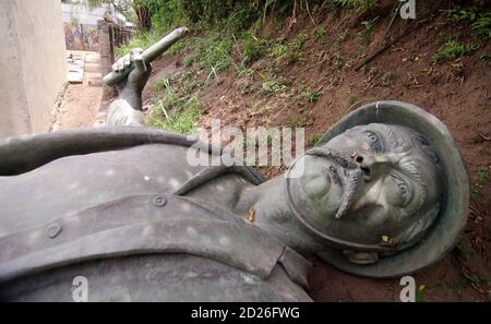 Statue of Henry Morton Stanley, Congo river explorer, that once stood ...