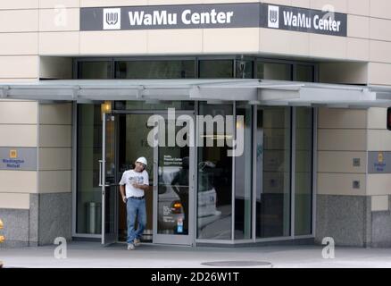 Washington Mutual Bank corporate headquarters building window lights ...