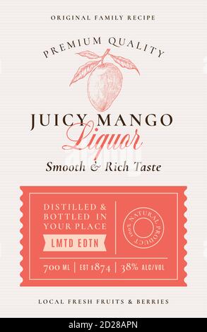 Mango fruit illustration with berries and text Good food good mood ...