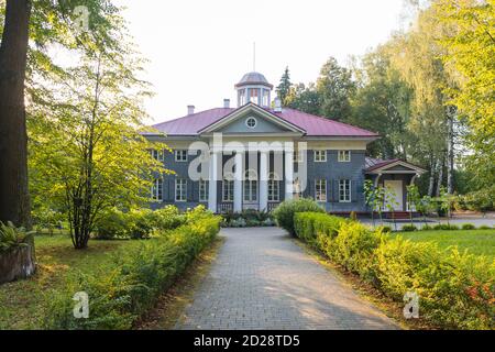 September, 2020. Zaharovo, Russia. The monument to famous Russian poet ...