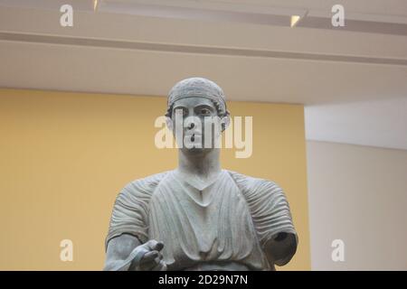 Iniochos , the famous 5th BC statue ,charioteer of Delphi in Greece ...