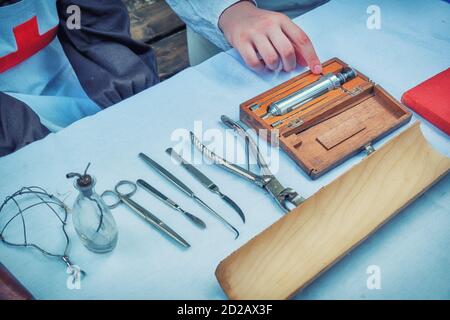19th century medical instruments on display at 1812 Surgeon ...
