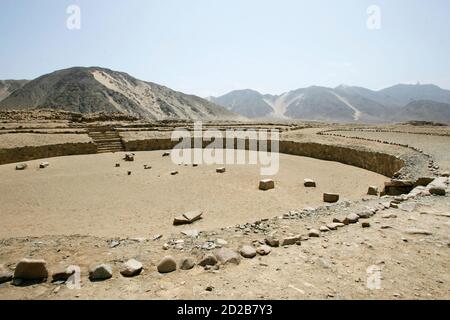archaeological site of the Caral civilization in Peru in the Supe ...