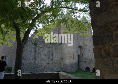 City of Carcasson, France provence, Fortified city of Catcason, south ...