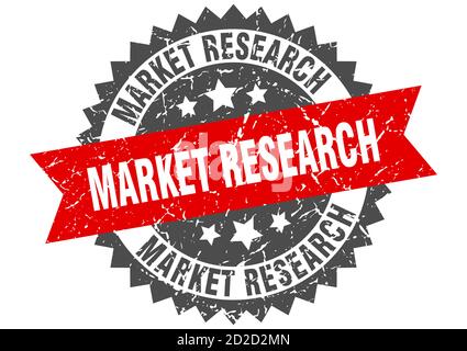 market research stamp. round grunge sign with ribbon Stock Vector Image ...
