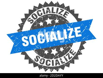 socialize stamp. round grunge sign with ribbon Stock Vector Image & Art ...