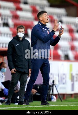 Manager Alex Revell (Manager Stevenage) gestures during the EFL Trophy ...