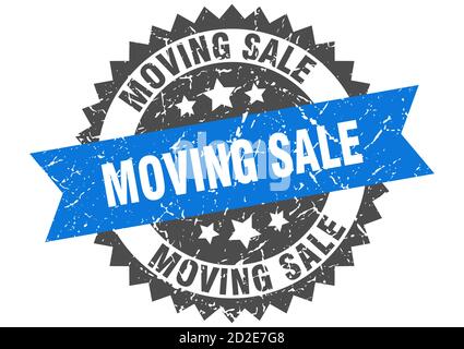 moving sale stamp. round grunge sign with ribbon Stock Vector Image ...