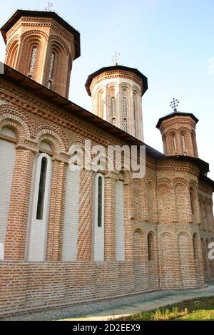 Exterior of 15th century Snagov Monastery, on an island on Lake Snagov ...